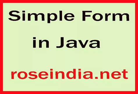 Simple Form In Java
