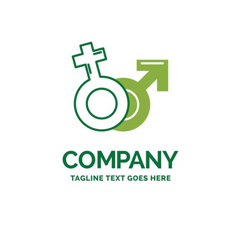Gender Venus Mars Male Female Flat Business Logo Template Creative Green Brand Name Design
