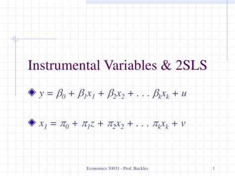 PPT Instrumental Variables SLS PowerPoint Presentation Free Download ID