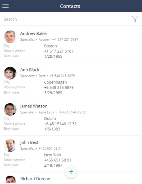 Set Up Mobile Application Section List Creatio Academy