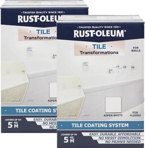 Rust Oleum Tile Transformation Kit Pack Of Aspen White Paint For Tile Floors And Walls