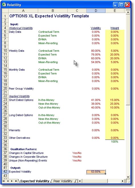 Expected Volatility Template Fintools Montgomery Investment Tech Inc