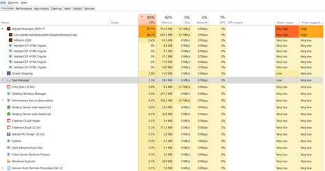 Help Adobe Illustrator Very High Cpu Usage Radobe