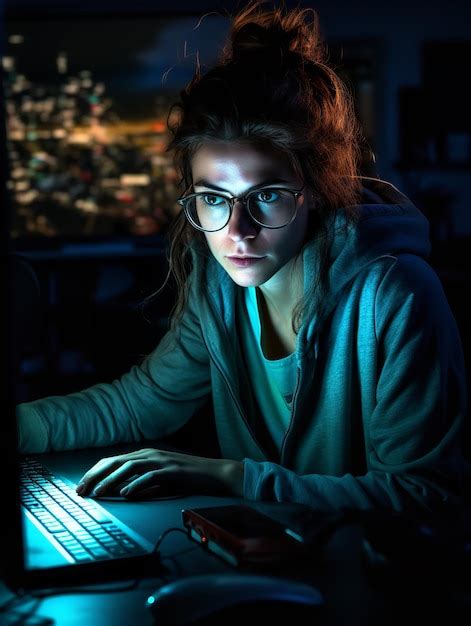 premium photo skilled female programmer at work ai generated