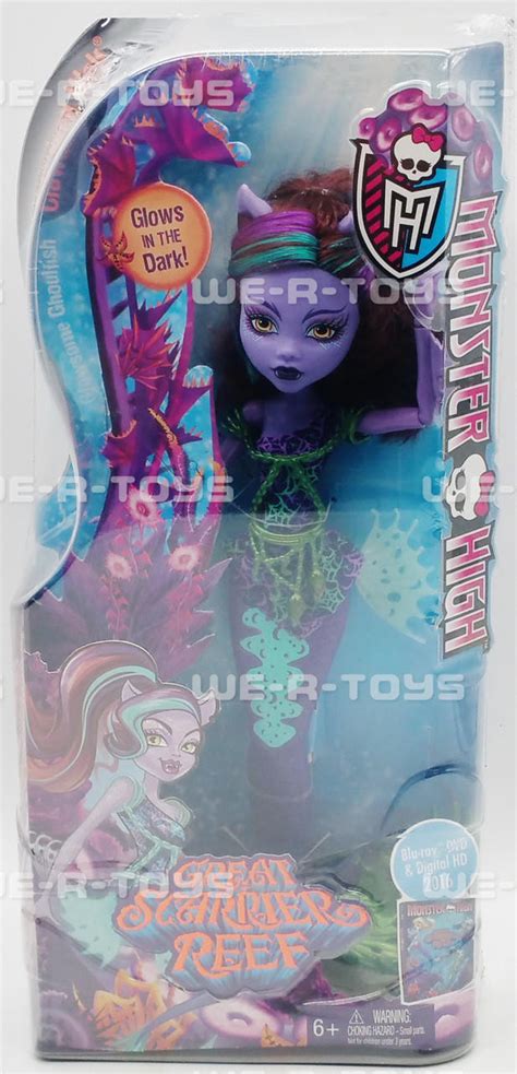 Monster High Great Scarrier Reef Glowsome Ghoulfish Clawdeen Wolf Doll