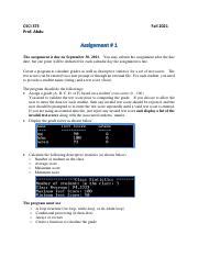 Assignment Pdf CSCI Prof Abdu Fall The Assignment Is Due On September