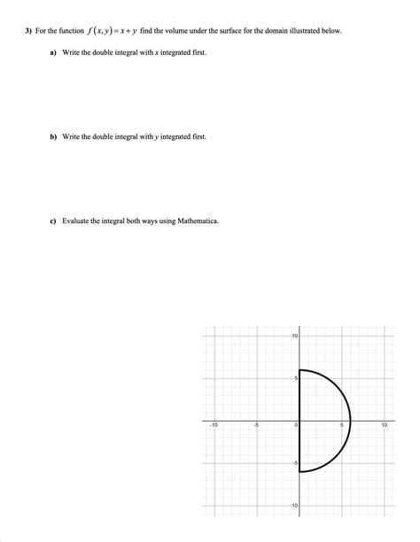 solved 3 for the function f x y x y find the volume under