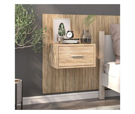 Нощно шкафче за стена дъб Сонома обработено дърво Vivre