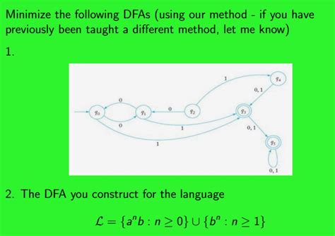 Solved Minimize The Following Dfas Using Our Method If