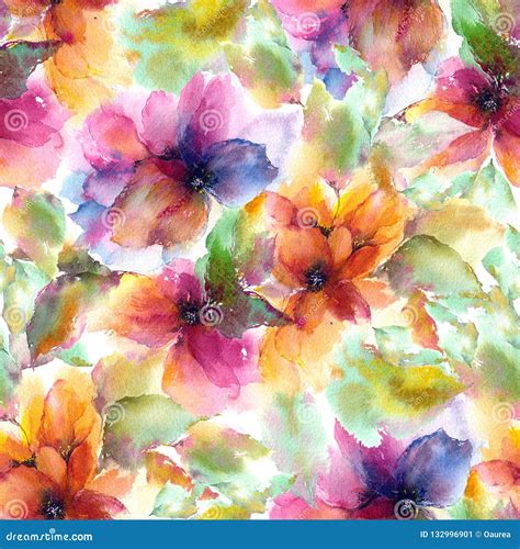 Watercolor Flowers Background