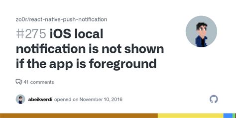 IOS Local Notification Is Not Shown If The App Is Foreground Issue Zo R React Native