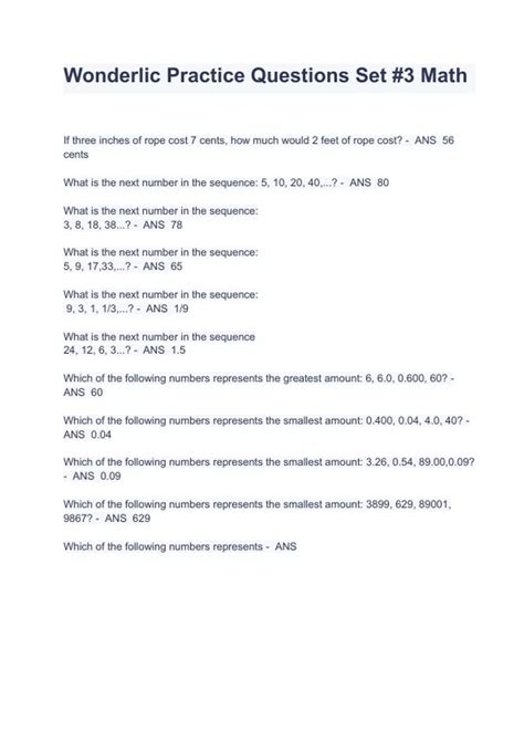 Wonderlic Practice Questions Set 3 Math Answered Wonderlic Stuvia Us