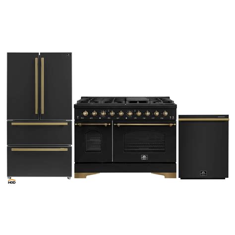 Forno Antico 3 Piece Appliance Package 48 Inch Dual Fuel Range 36