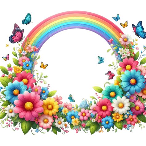 Flores De Acuarela Arcoiris