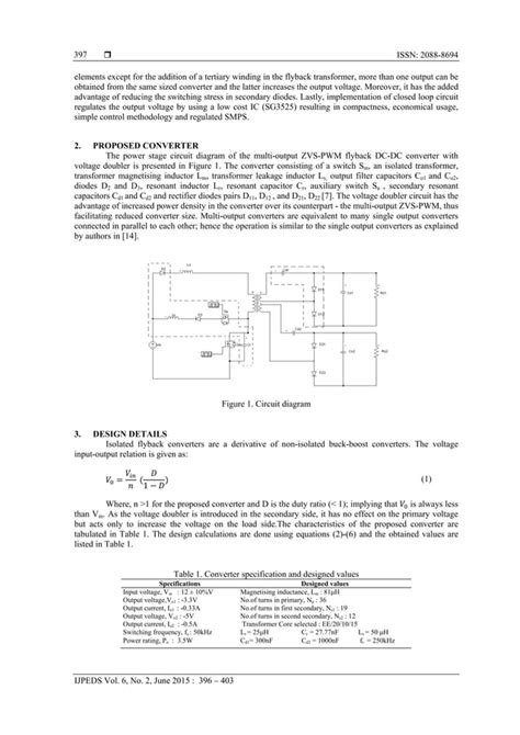 Soft Switched Multi Output Flyback Converter With Voltage Doubler PDF