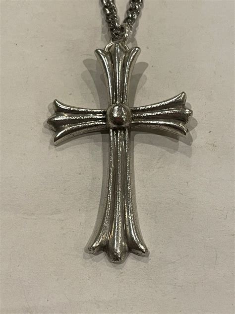 Chrome Hearts Chrome Hearts Large Cross Pendant Silver Roll Chain