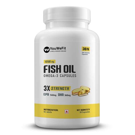 Youwefit Omega 3 Fish Oil 30 Capsules 1250mg — Wellversed