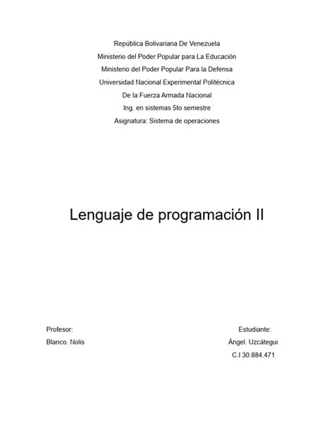 Lenguaje De Programacion Ii Pdf Hipervínculo