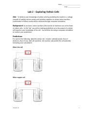 Exploring Voltaic Cells Predictions Simulations Analysis Course Hero