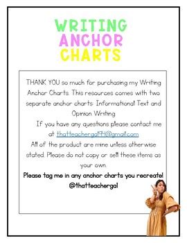 Writing Anchor Charts By Thatteachergal TPT
