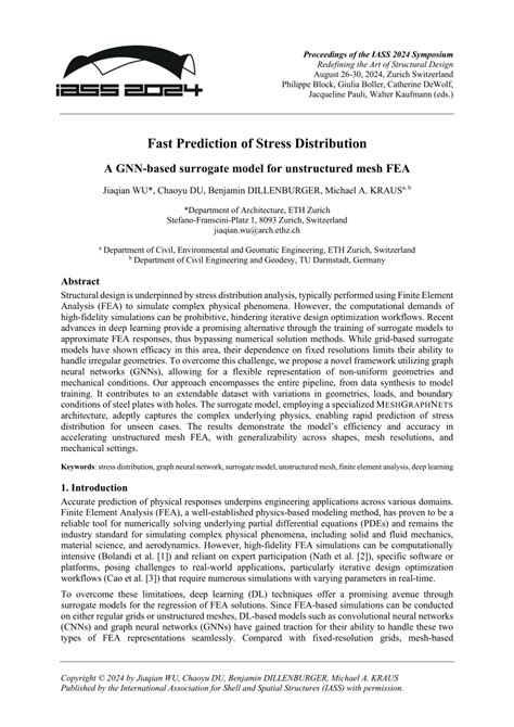 Pdf Fast Prediction Of Stress Distribution A Gnn Based Surrogate Model For Unstructured Mesh Fea