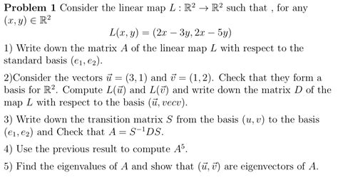 Consider The Linear Map L R2 Rightarrow R2 Such Chegg Com