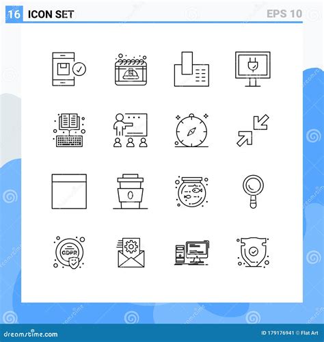 16 User Interface Outline Pack Of Modern Signs And Symbols Of Online Internet May