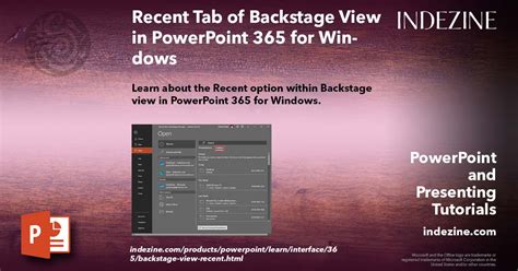 Recent Tab Of Backstage View In Powerpoint 365 For Windows