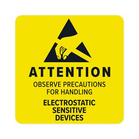 Electrostatic Discharge Labels 2x2 Yellow Labelvalue