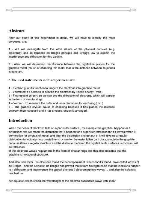 SOLUTION Electron Diffraction Experiment Studypool