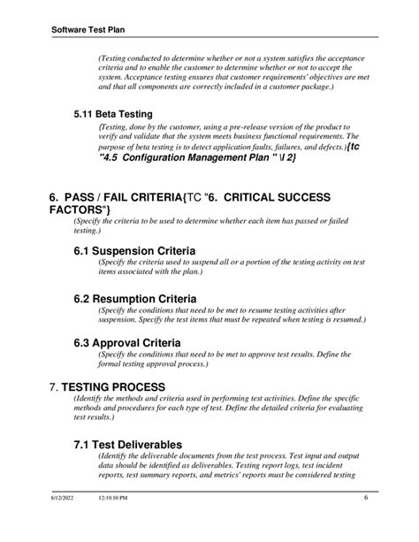 Software Test Plan Stp Template In Word And Pdf Formats Page 11 Of 13