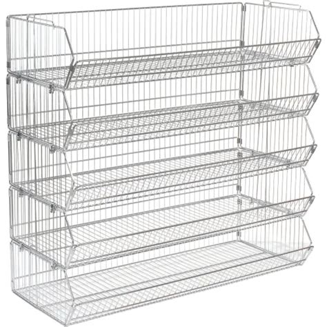 Global Industrial™ Modular Wire Stacking Bin Basket Rack 48w X 20d X 45h 5 Wire Bins