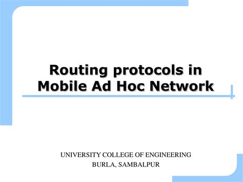 ppt routing protocols in mobile ad hoc network powerpoint