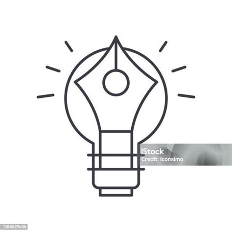 아이디어 카피 라이팅 아이콘 선형 격리 된 그림 얇은 줄 벡터 웹 디자인 기호 흰색 배경에 편집 가능한 스트로크와 개요 개념 기호 개념에 대한 스톡 벡터 아트 및 기타