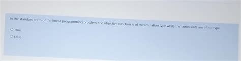 Solved In The Slandard Form Of The Linear Programming