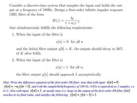 solved consider a discrete time system that samples the