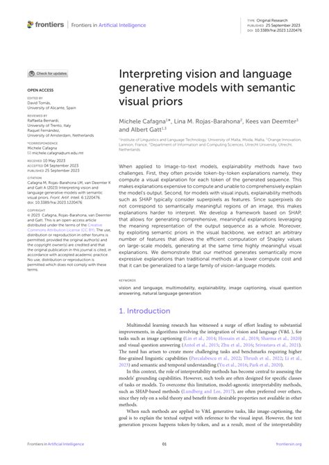 Pdf Interpreting Vision And Language Generative Models With Semantic Visual Priors