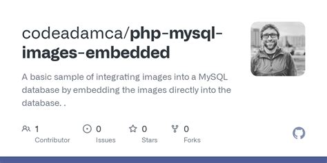 Github Codeadamcaphp Mysql Images Embedded A Basic Sample Of
