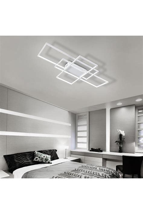 Lighting Neutral Style Rectangular Led Semi Flush Ceiling Light
