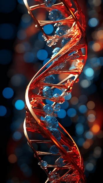 Premium Photo Dna Helix Structure Closeup Aigenerated
