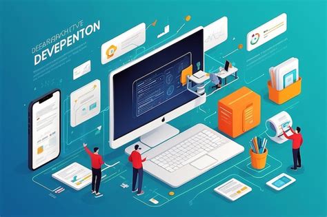 Premium Photo Webpage Building And Software Technology Development