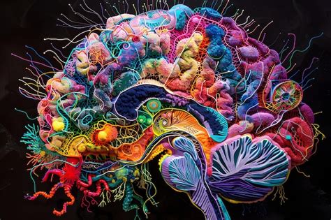 Intricate Brain Map Visualization Highlighting Cognitive Regions And