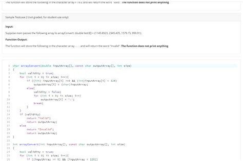 Solved C Code Char Arrayconvertdouble Inputarray