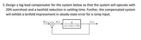 Solved 5 Design A Lag Lead Compensator For The System Below