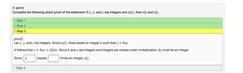 solved 1 point complete the following direct proof of the