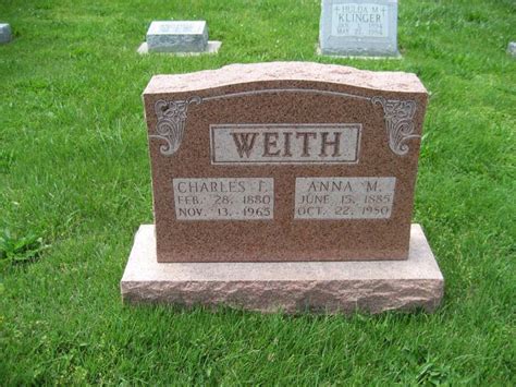 Charles And Anna Weith Gravestone Immanuel Perryville Mo
