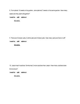 Addition Subtraction Word Problems By MissSix TPT