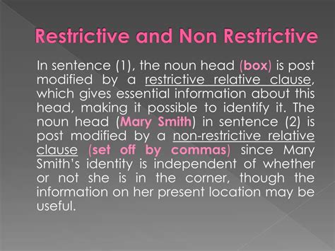 ppt restrictive and non restrictive relative clauses powerpoint
