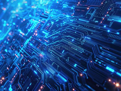 Technological Texture Background Microchip Blue Banner Bright Blue