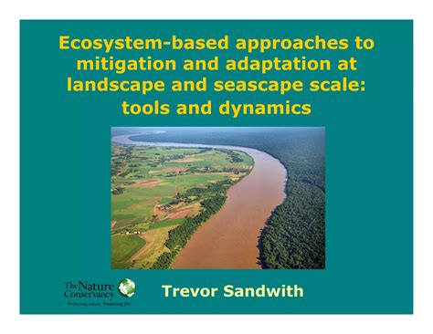 Ecosystem Based Approaches To Mitigation And Adaptation At Landscape And Seascape Scale Tools